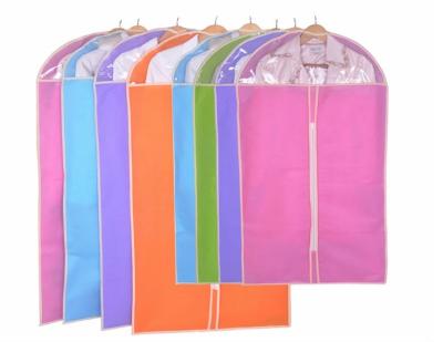 China 140gsm Non Woven Fabric Suit Cover , Colorful PVC Garment Bags for sale