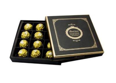 China Classical Black Recycled Cardboard Gift Boxes packaging Chocolate for sale