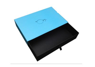 China Logo Printed 1200g Recycled Cardboard Gift Boxes , Rectangle blue for sale