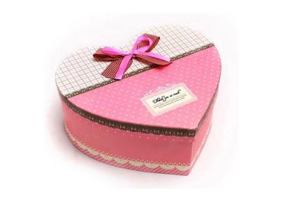 China Heart Shape Lovely Gift Box Cardboard Bow Knot Gift Box For Girls for sale