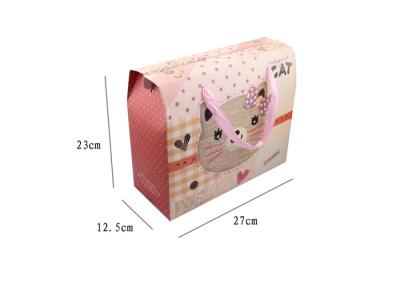 China Glossy / UV Lovely folding Recycled Cardboard Gift Boxes with string , 800gsm for sale