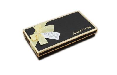 China Telescope Rectangle Chocolate Gift Box Black For food Packaging for sale