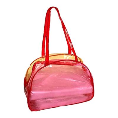China 0.30MM Clear PVC Bags , Flocking Makeup Bag For Travel / Home for sale