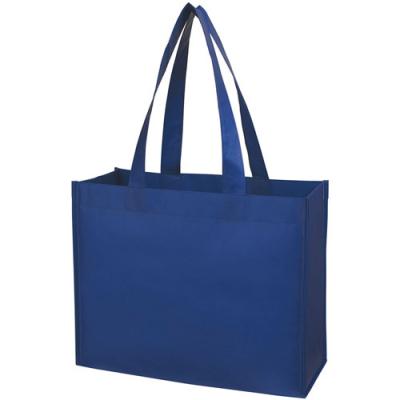 China Recyclable Laminated Non Woven Bag ,Blue Shopping Bag With Photogravure Printing for sale