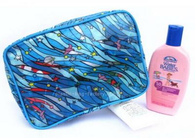 China Colorful space 0.25mm PVC cosmetic bag , vinyl toiletry ladies cosmetic bags for sale