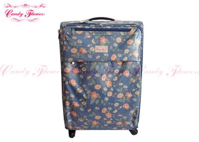 China Blue flower 25 inch luggage Ladies Trolley Bag with Universal Wheel for sale