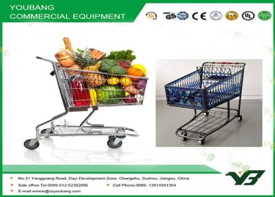 China Zinc Plated  Supermarket Shopping Trolley / American Style retail shopping trolley for sale