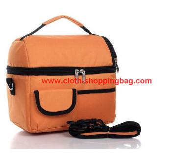 China Insulated polyester lunch bag , orange built lunch bags for kids for sale
