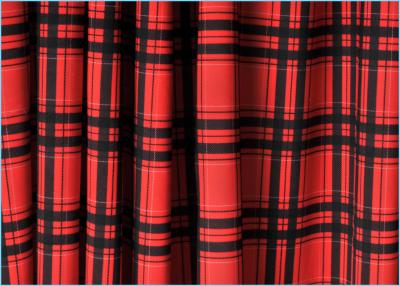 China Red And Black Plaid Fabric / Warp Knitted Printed Spandex Fabric  1.5m*220gsm for sale