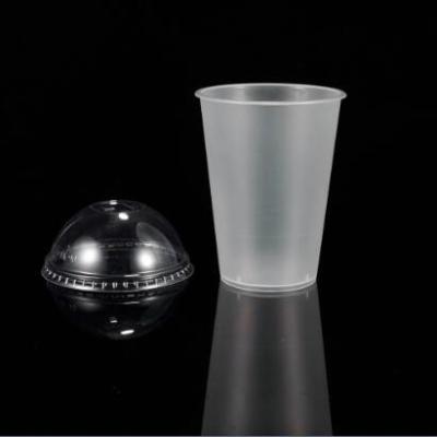 China 500ml Round Clear Plastic PP Cup Containers With Lids Eco Friendly Drinking Cups for sale