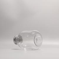 China 350ml Round PET Juice Bottle with Screw On Lid Transparent Durable Food Grade for sale