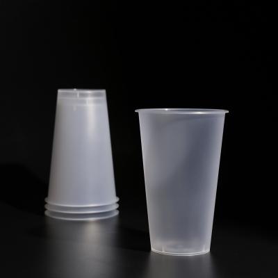 China Customized Printing 500ML Plastic PP Juice Cup With Lid For Coffee for sale
