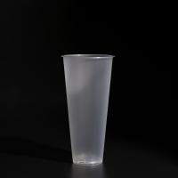 China Customizable 600ml Clear PP Disposable Plastic Cups with Lid 500pcs BPA Free for sale
