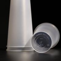 China Customized Disposable Clear White PP Juice Cups with Dome Flat Lids 500pcs FDA for sale