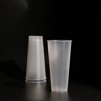 Cina Coppe PP monouso di succo chiaro/bianco con cupola/coperchio piatto in vendita