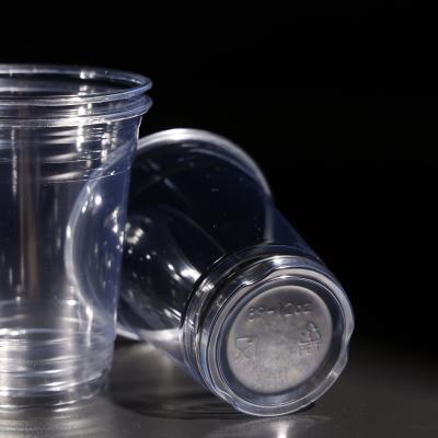 중국 12온스 플라스틱 일회용 컵 텀블러 냉음 음료용 PET 음료 컵 커피 보바 차 판매용