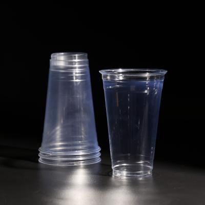 중국 콜드 음료용 로고 인쇄로 맞춤형 일회용 PET 플라스틱 컵 판매용