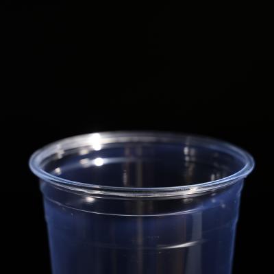 中国 耐久性 600ML プラスチック PET カップ 積み立てられる プラスチック 冷コーヒー カップ BPA 無 販売のため