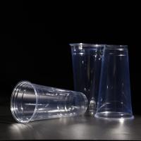 China Customizable 20oz Clear Stackable PET Plastic Cup For Boba Tea for sale