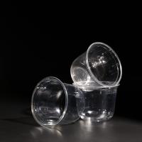 China 12oz Transparent Stackable PET Plastic Cups with Custom Logo Food Grade Disposable for sale