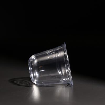 중국 U형 겹쳐질 수 있는 일회용 플라스틱 PET컵 10oz 차가운 커피용 판매용