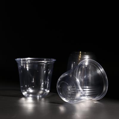 중국 사용자 지정 로고 10oz 플라스틱 PET 컵 차가운 커피 보바 차와 주스 판매용