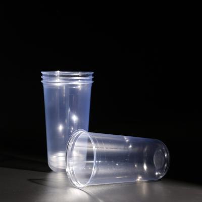 China 24oz helder plastic PET U-vormige plastic bekers stapelbare bekers voor koude dranken Te koop