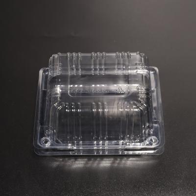 China Plastic PET Rectangular Reusable Food Storage Containers With Compact Lids for sale