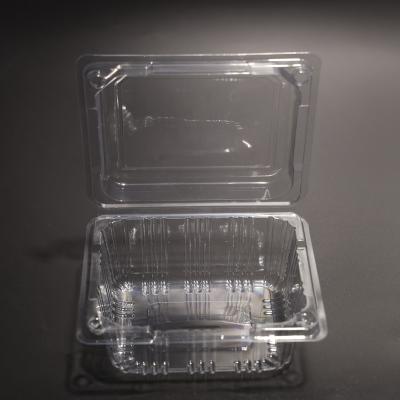 China Plastic PET Rectangular Reusable Food Storage Containers With Compact Lids for sale