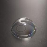 China Transparent 90mm Disposable Plastic Cup Lid 1000pcs Flat Design Leak Proof for sale