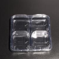 China PET 4-Compartment Rectangular Disposable Plastic Food Container 170x170x55mm Leak Proof for sale