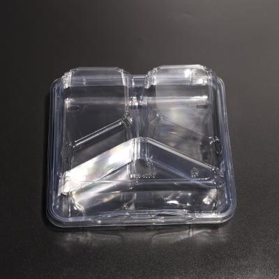 China Leak Proof Square Clear PET Food Containers for Freezing for sale