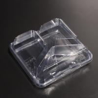 China Clear PET 3-Compartment Food Container 170x170x55mm for Meal Prep and Takeaway for sale