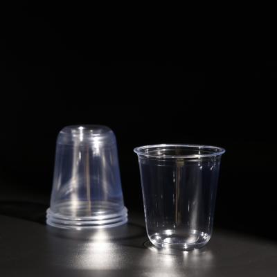 Cina Tazze PET trasparenti usa e getta da 400 ml con coperchio per tazze per bevande da succo in movimento in vendita