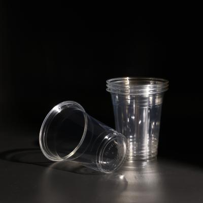 중국 음료용 로고 인쇄가 있는 투명한 일회용 PET 컵 판매용