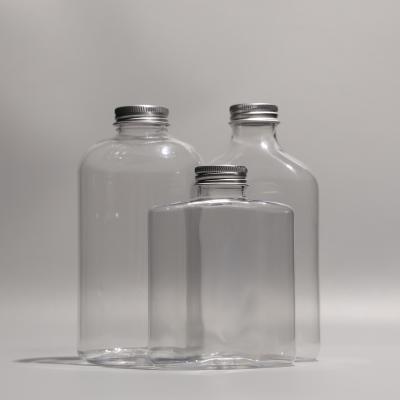 China Transparent Food Grade Plastic Bottles Featuring Aluminum Cap Suitable for Pharmaceutical and Food Industry Packaging Needs for sale