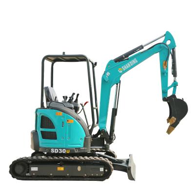 China Farms Shanding SD30U 3 Ton Mini Excavator By Perkins Or Yanmar Engine Meet EU Stage V for sale