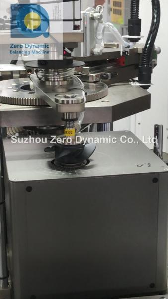 Máquina de equilibrio automática de cuchilla de ventilador de plástico sin escobillas, ventilador de enfriamiento axial de dos estaciones, máquina de equilibrio de doble plano