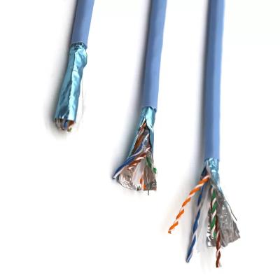 China 0.58mm FTP OFC Conductor CAT6A Network Cable HDPE Flexible PVC Sheath for sale