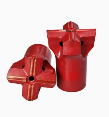China 102mm Diameter R32 Thread Connection Cross Rock Drill Bit With YK05 Carbide Grade For Drift Excavation for sale
