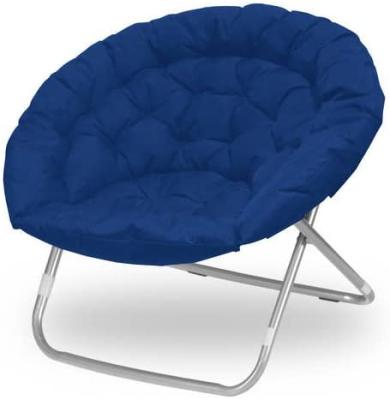China Moon Saucer Foldable Adult Folding Camping Chair With Suede Pad Chair for sale