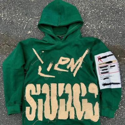 Cina Cappuccino con ricamo personalizzato con ricamo Uomo Streetwear Patch Vintage Acid Wash Cappuccino tagliato in vendita
