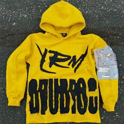 Cina Cappuccino con ricamo personalizzato con ricamo Uomo Streetwear Patch Vintage Acid Wash Cappuccino tagliato in vendita