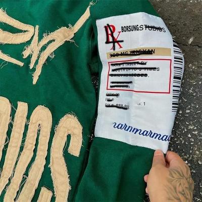 Cina Cappuccino con ricamo personalizzato con ricamo Uomo Streetwear Patch Vintage Acid Wash Cappuccino tagliato in vendita