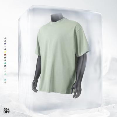 Cina T-shirt in bianco in cotone biologico in grande quantità Moda Streetwear Sorona Tessuto Asciutto veloce Estate Superdimensioni Ghiaccio fresco in vendita
