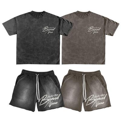 Etichette personalizzate Anti-statico estate 2 pezzi T-shirt grafici e pantaloncini set per uomini