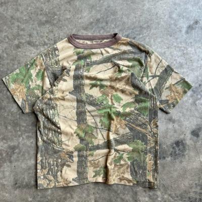 China Custom Summer Oversized Camo T-shirt for Men Silk Screen Printed Cropped Boxy T-shirt for sale