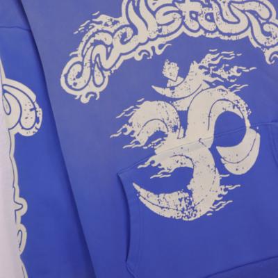 China Custom Printing Tracksuit for Men 100% Cotton French Terry Hoodie and Flare Sweatpants Set for sale