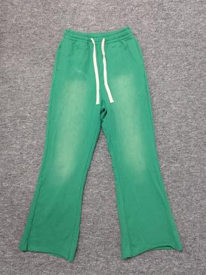 Cina Pantaloni da ginnastica da sole maschile acido sbiadito lavaggio gonfiabile personalizzato per ragazze ragazzi decorazione vintage gomma grezza taglio bordo in vendita