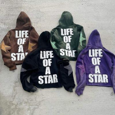 China 400 Grams Custom Embroidered Hoodie Set with Applique Patch and Flared Sweat Pants for sale